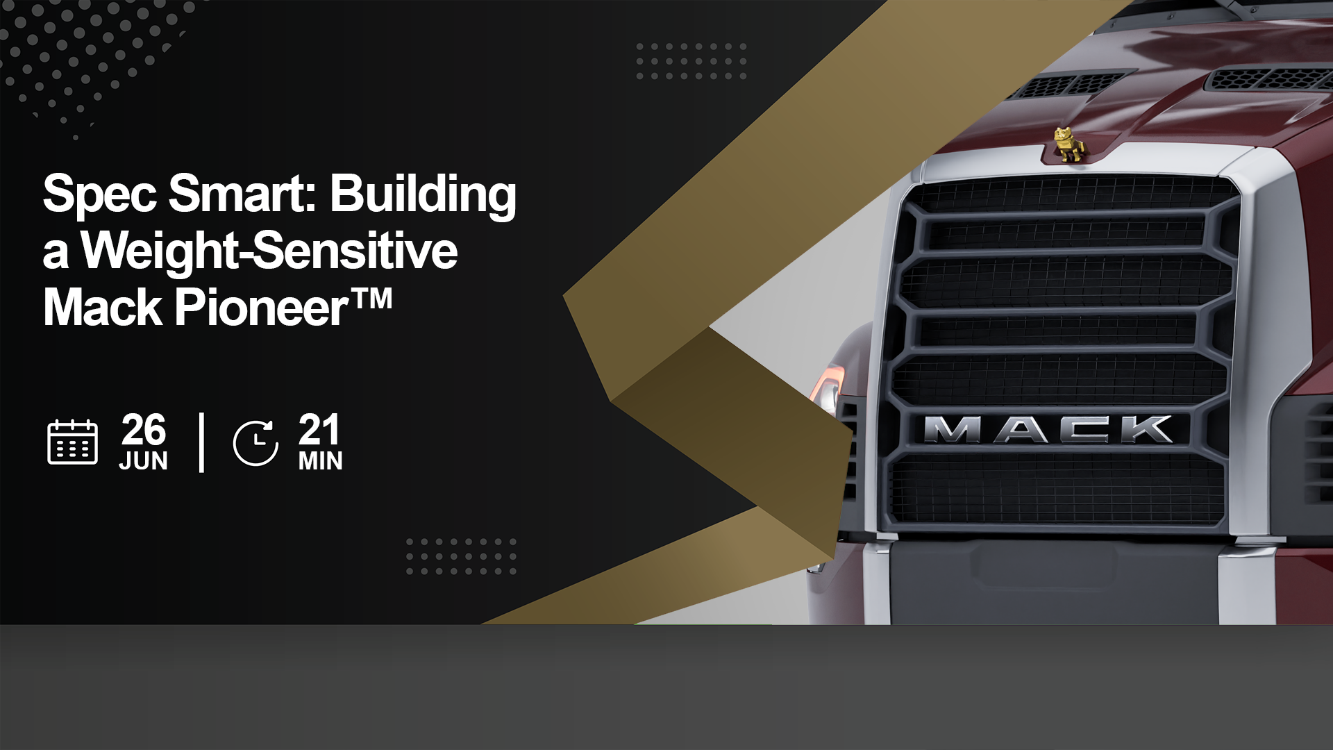 Recording - Spec Smart: Building a Weight-Sensitive Mack Pioneer ...